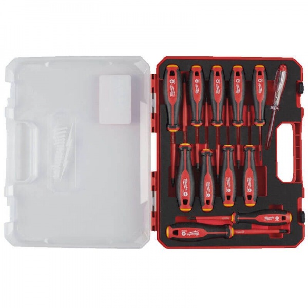 Milwaukee 12 Piece Tri-Lobe VDE Screwdriver Set - countyelec