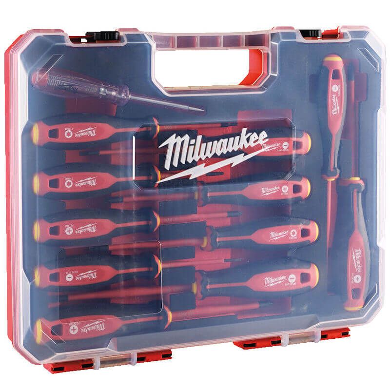 Milwaukee 12 Piece Tri-Lobe VDE Screwdriver Set - countyelec