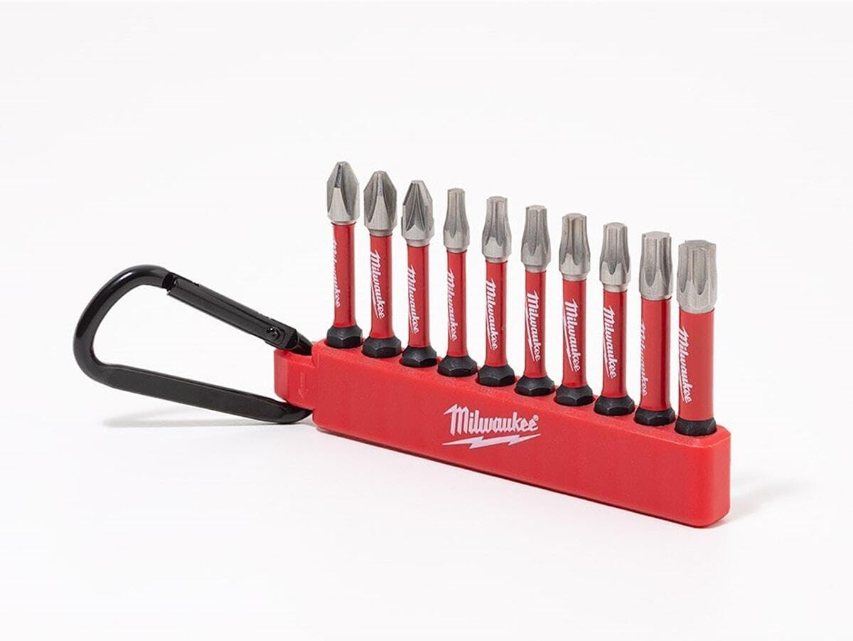 Milwaukee 10 Piece Shockwave Impact Bit Carabiner Set - countyelec