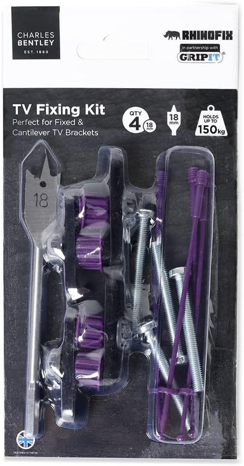 Charles Bentley Gripit Rhinofix Cantilever TV Fixing Kit, GPTVKIT/RHINO ...