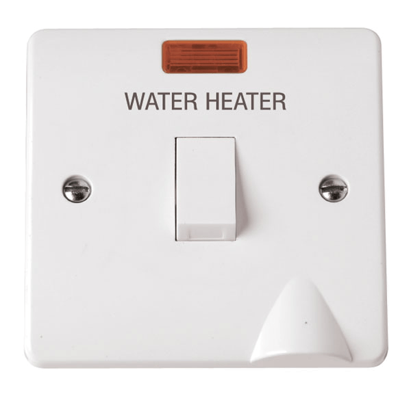 Click Mode 20A DP ‘Water Heater’ Switch With Optional Flex Outlet & Neon - countyelec