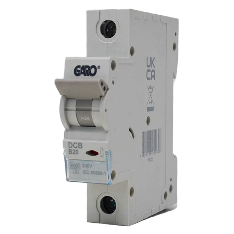 Garo Diamond 20A 1 Pole MCB B Curve 6kA - countyelec