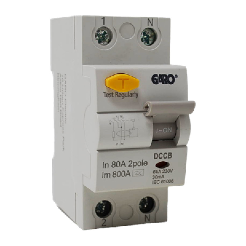 Garo 80A 2 Pole RCD 10KA Type A 30mA - countyelec