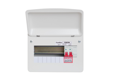 Fusebox F2007M 7 Way Metal Consumer Unit with 100A Main Switch - countyelec