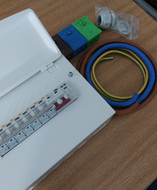 Garo 9 way SPD board c/w 7 rcbo's ,tail kit,tails gland, colour matched ...