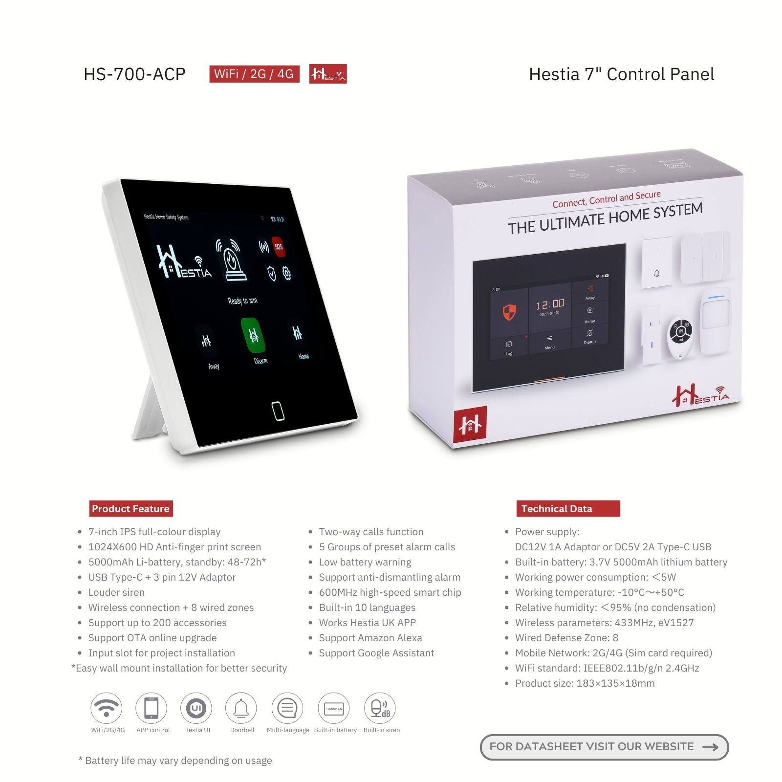 HESTIA 7″ HD Smart Home Security Bundle - countyelec