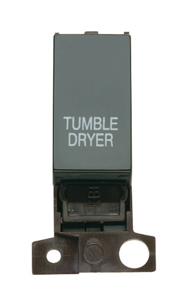 Click Minigrid Black 13a Double Pole Tumble Dryer Switch Module