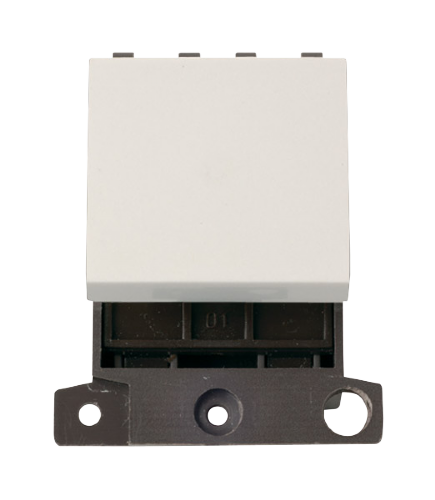 Click MiniGrid Polar White 32A Double Pole Switch Module - countyelec