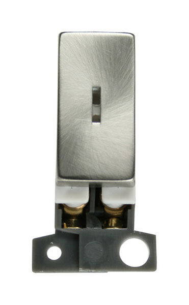 Click Satin Chrome Double Pole Keyswitch Module - countyelec