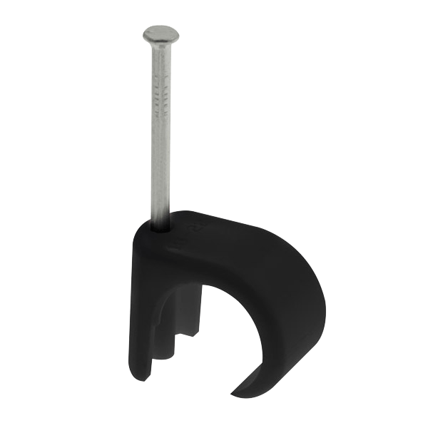 2-3MM ROUND CABLE CLIPS BLACK (PK100) - countyelec