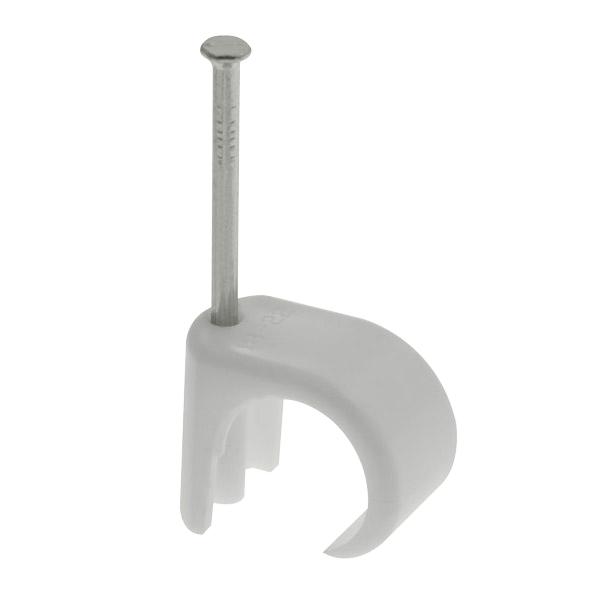 3-5MM ROUND CABLE CLIPS WHITE (PK100) - countyelec