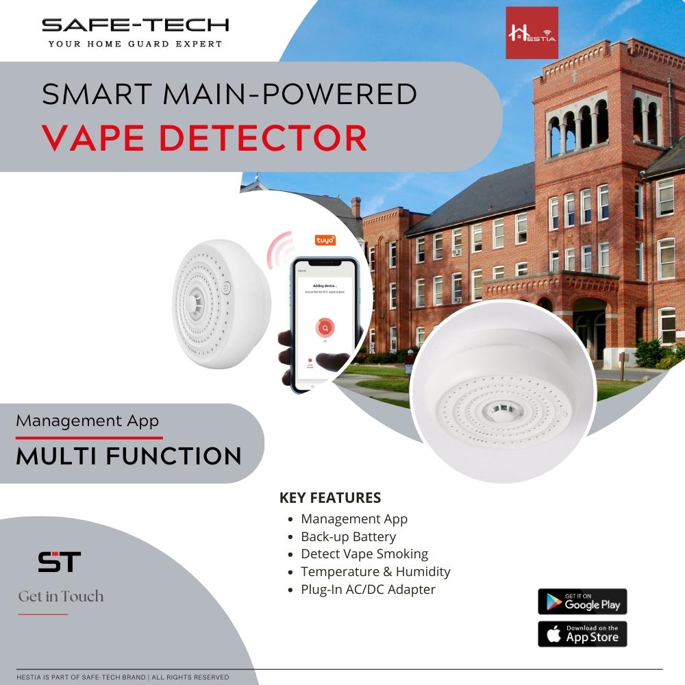SAFE-TECH Mains Powered Vape Detector (USB C / Plug Socket) - countyelec