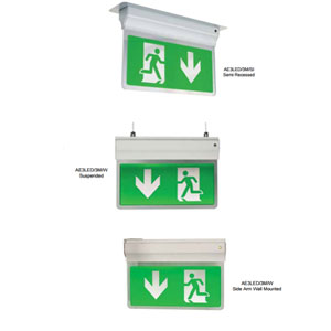 Ansell AE3LED/3M/W 3-in-1 LED exit - countyelec
