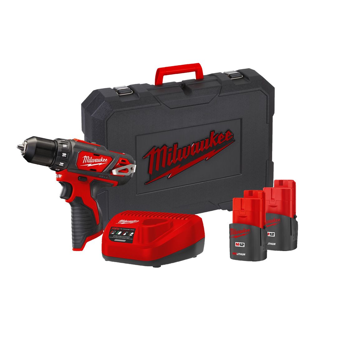 Milwaukee M12 BDD-202C 12V Sub Compact Drill Driver Inc 2X 2.0AH Batts ...