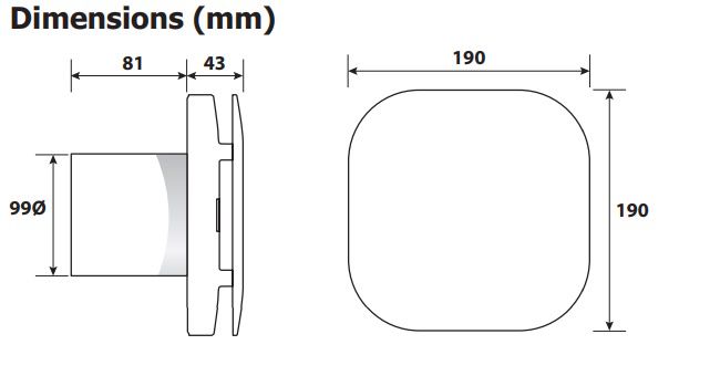 Monsoon MON-DMEV100HT 100mm dMEV Humidity Fan - countyelec