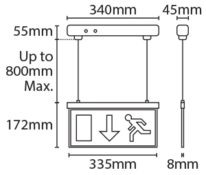 LED Emergency Hanging Exit Sign Light - countyelec